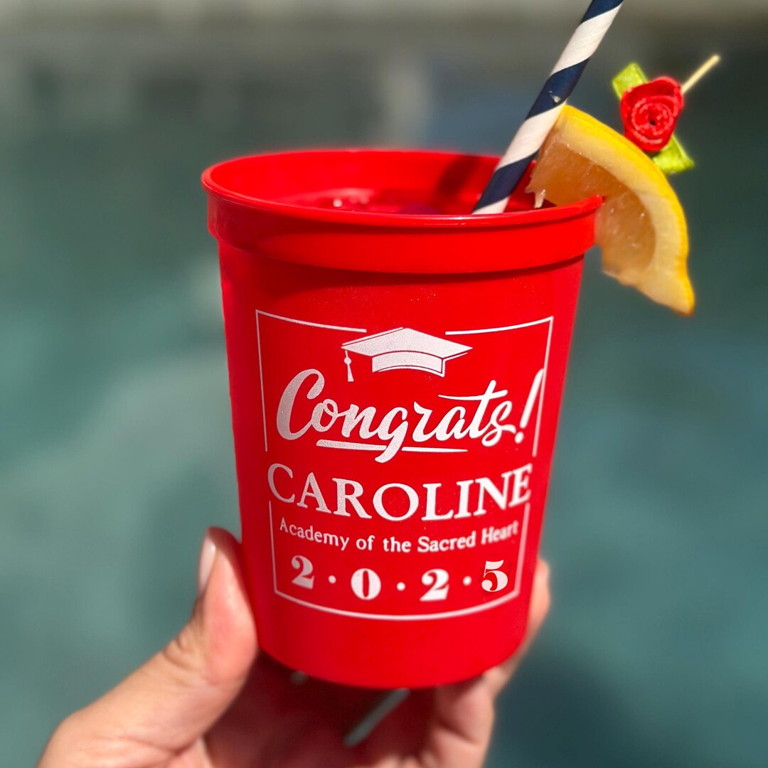Personalized Graduation Cups 16oz Class of 2025 Graduation Party - Any ...