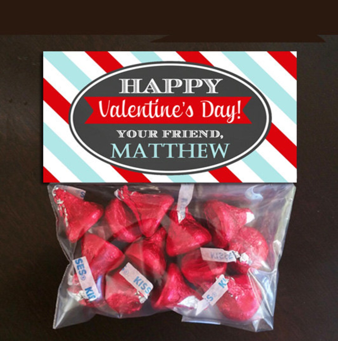 Personalized Valentine Tent Style Bag Topper Printed With Bags and FREE ...
