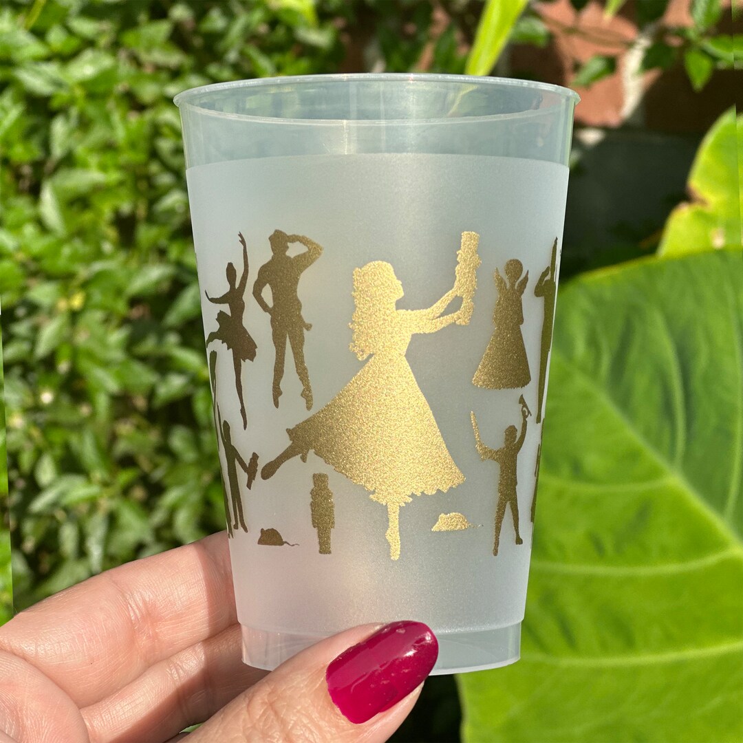 Nutcracker Ballet Character Cups Set of 8 Frosted Gold Foil Clara Gifts ...