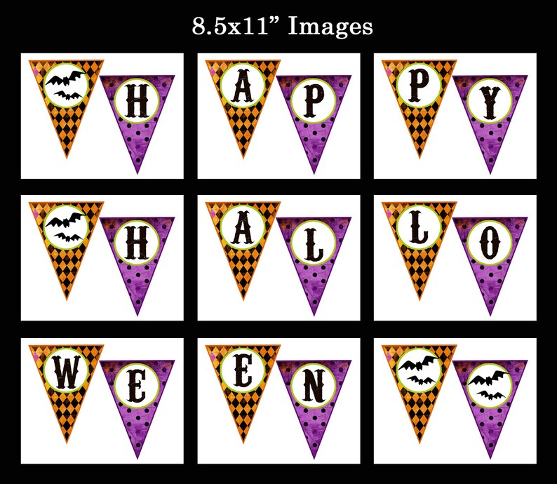 Happy Halloween Printable Bunting Banner Whimsical Chic | Etsy