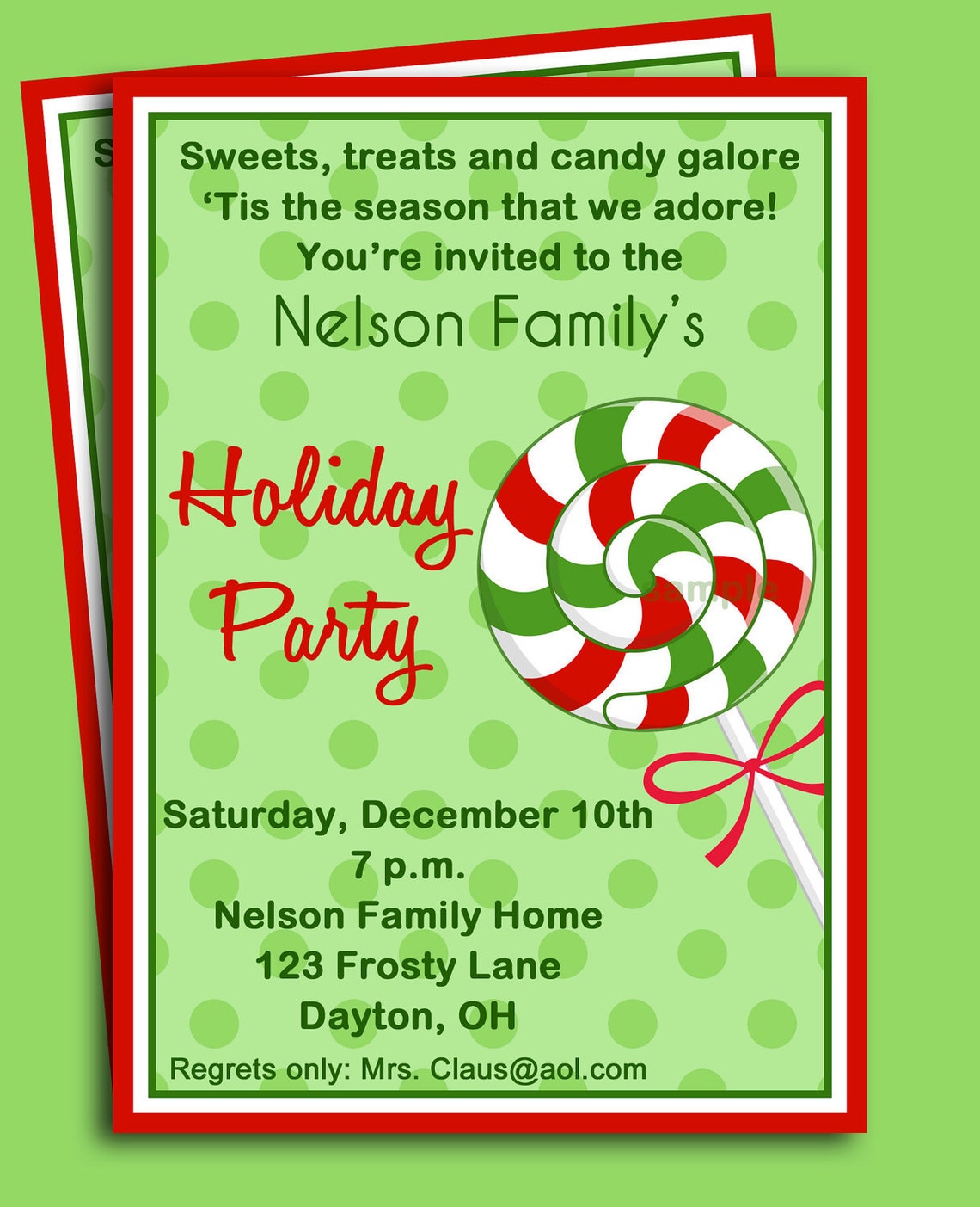 Christmas Candy Invitation Printable - Sweet Treat Christmas - Etsy