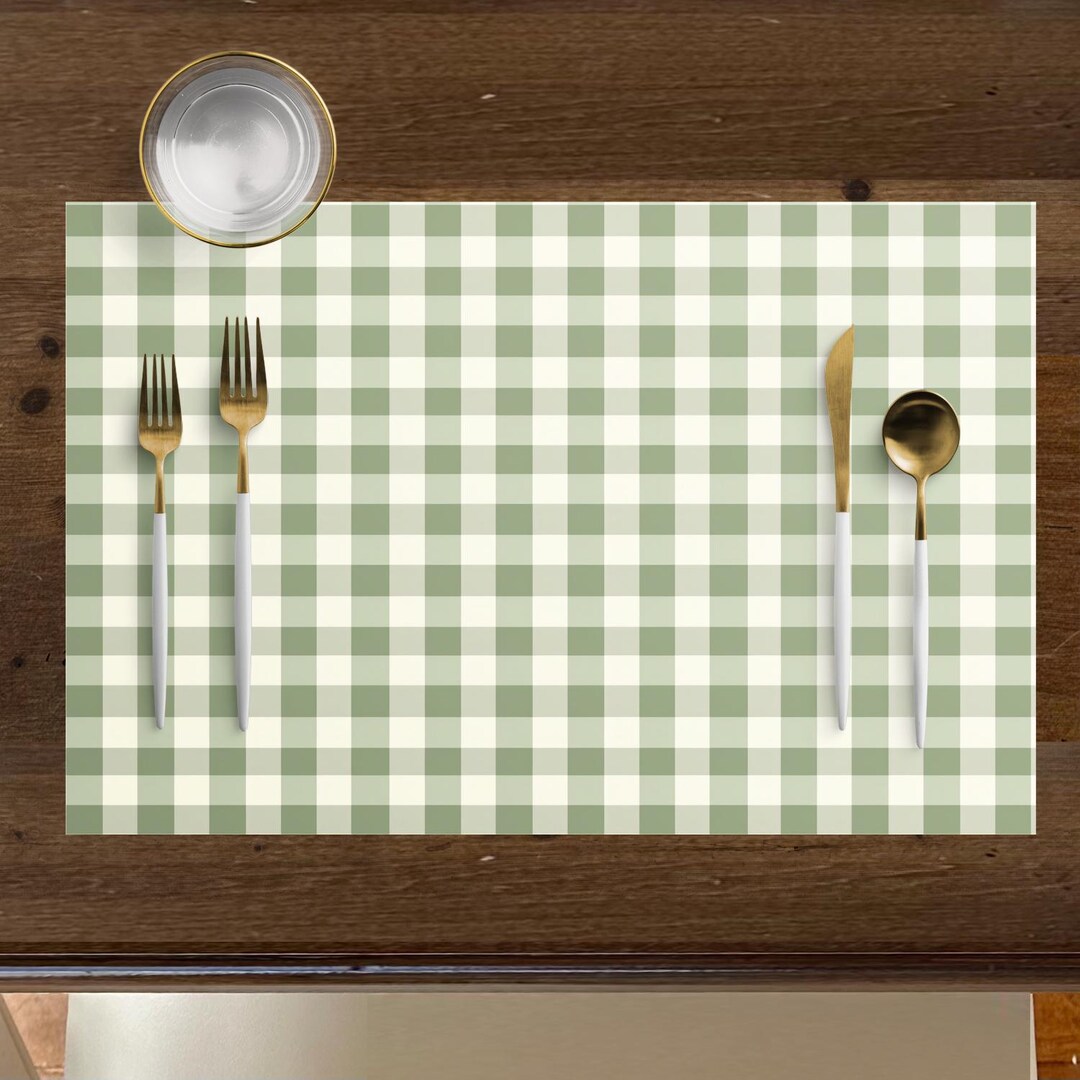 Thanksgiving Preppy Plaid Gingham Paper Cardstock Placemat Set of 12 ...