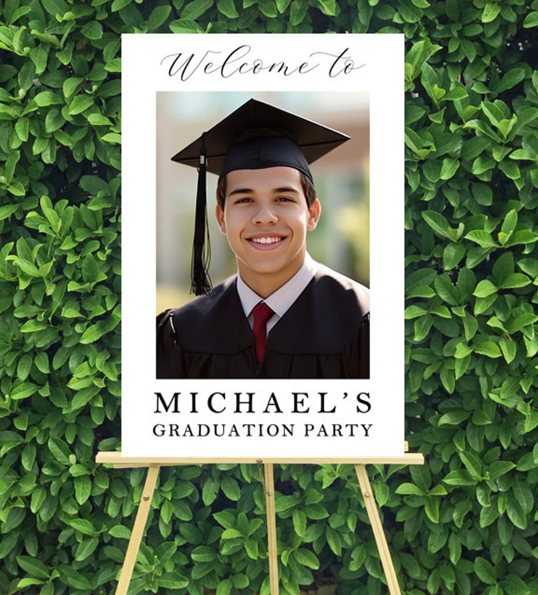 Graduation Photo Welcome Sign Printed Birthday Graduation Board Sign - Etsy