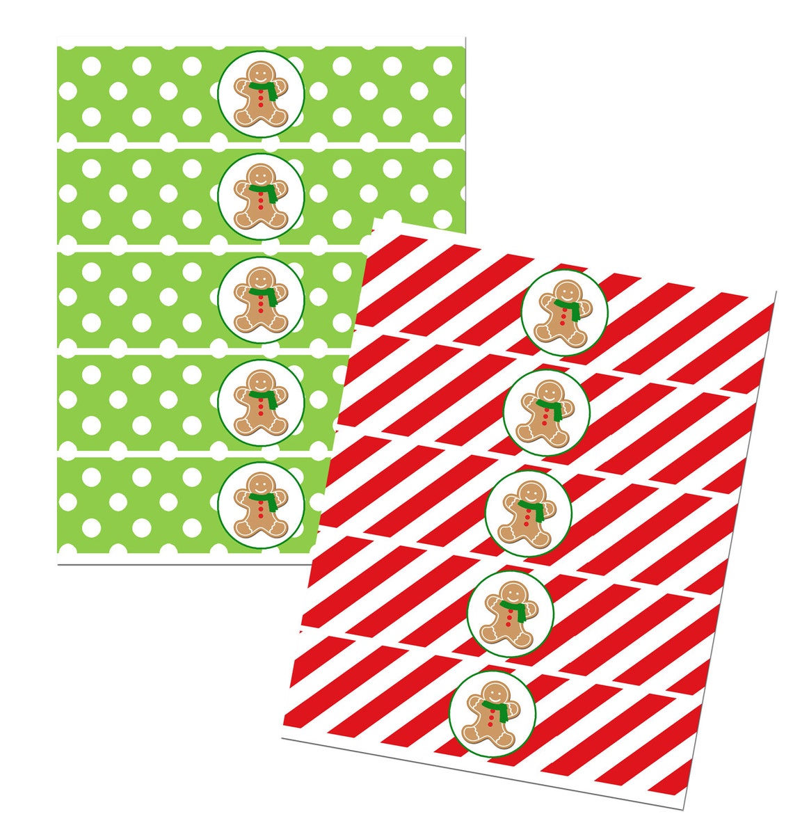 Christmas Gingerbread Water Labels Printable - Instant Download ...