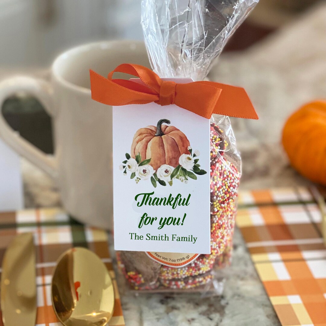 PRINTED Thankful Friendsgiving Thanksgiving Tags Personalized Corporate ...