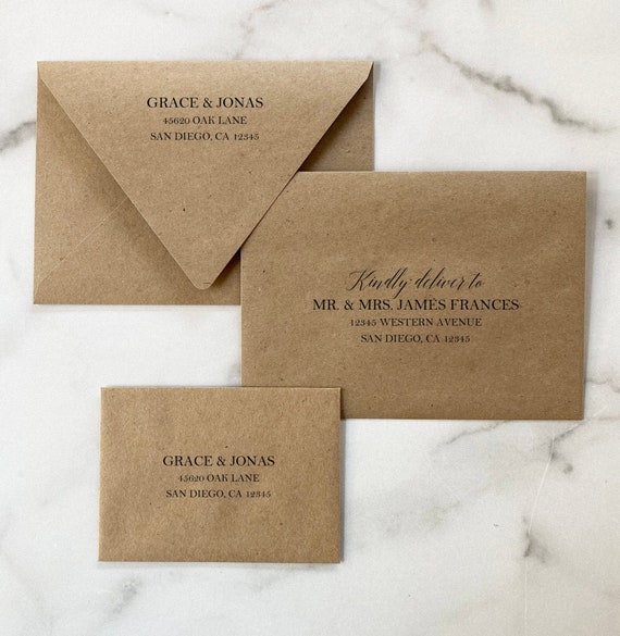 Wedding Envelope Printing Add on Rehearsal Dinner Shower | Etsy