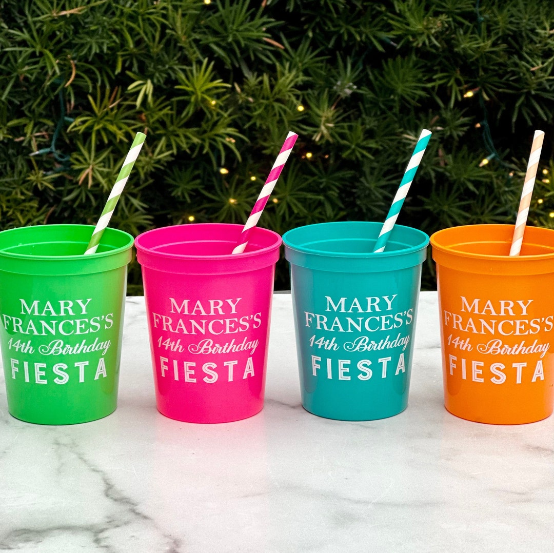 Personalized Fiesta Birthday Cups 16oz University Bound Graduation ...