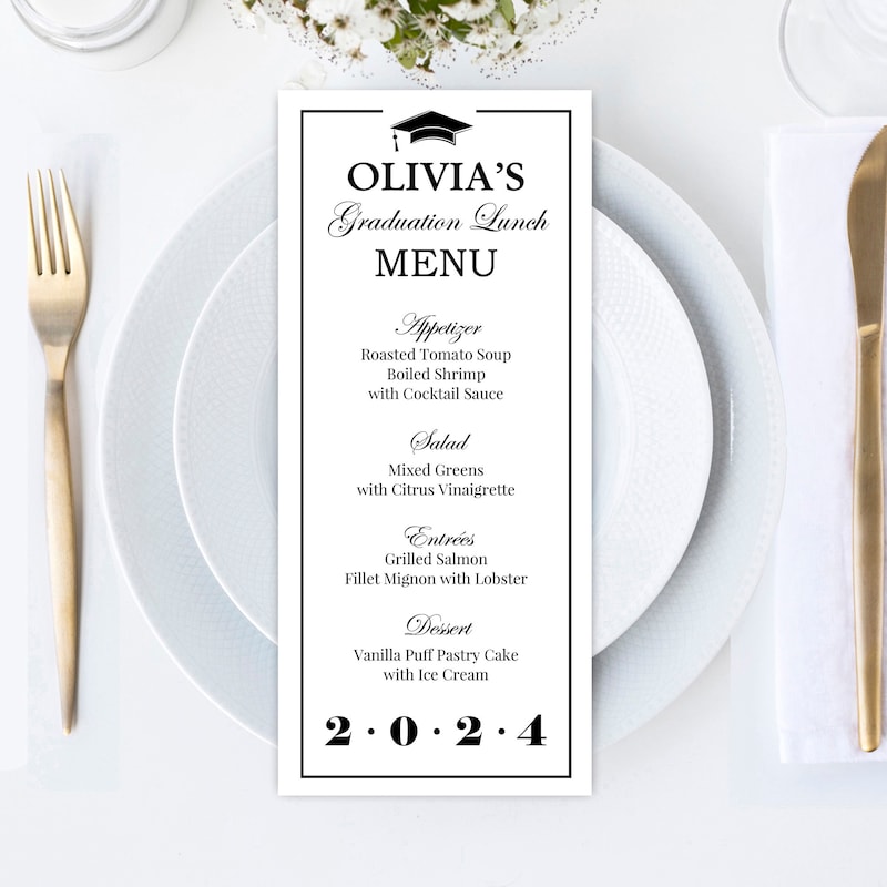 Graduation Custom Menu - Etsy