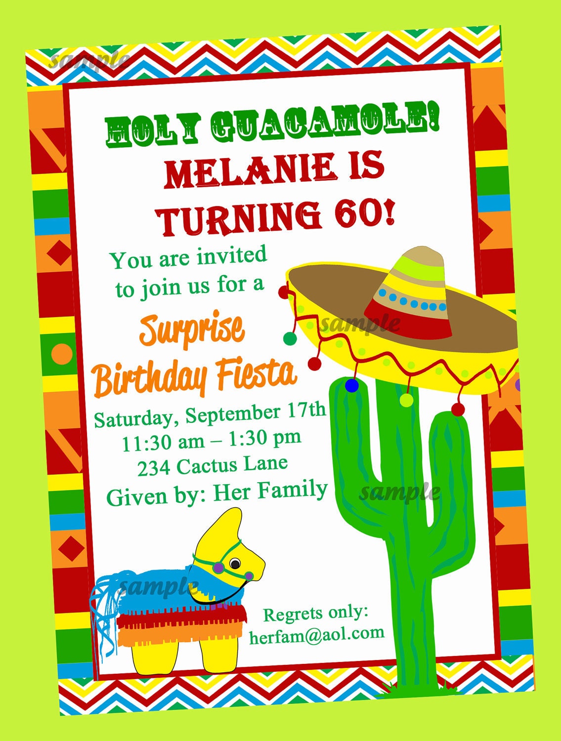 Fiesta Party Invitation Printable Or Printed With FREE Etsy