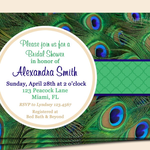 Peacock Invitation - Etsy