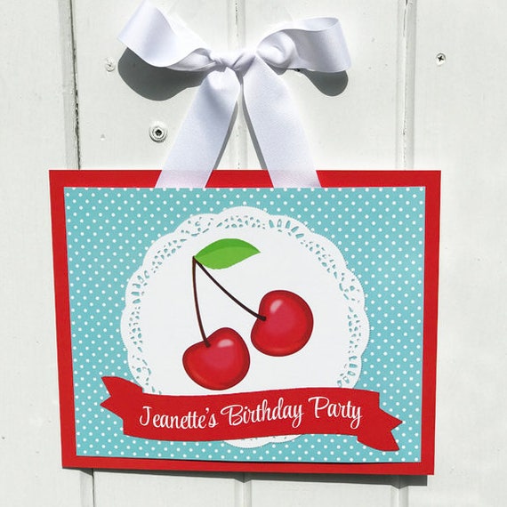 Personalized Cherry Door Sign, Yard Sign,Chair Sign Printable or ...