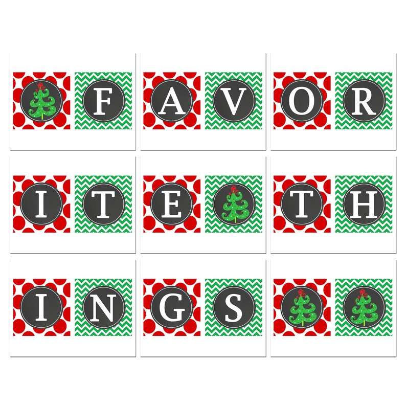 Favorite Things Banner Printable - Instant Download - Christmas ...