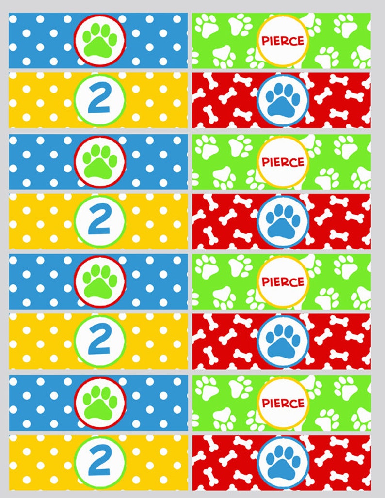 Personalized Puppy Dog Napkin Rings Printable - Puppy Party Fun ...