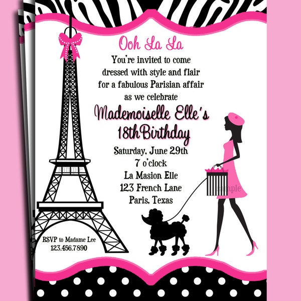Paris Invitation - Etsy