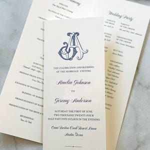 Folded Wedding Programs PRINTED Personalized Greenery With ANY Wording - Elegant White Floral ...