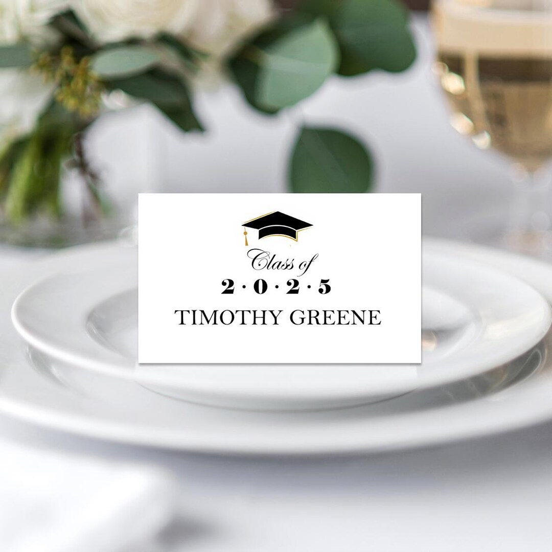 Graduation Place Cards Tented or Flat Personalized Printed Class of ...