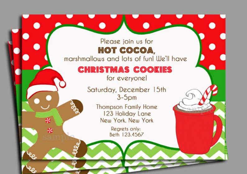 Christmas Hot Cocoa and Cookies Invitation Printable - Christmas ...