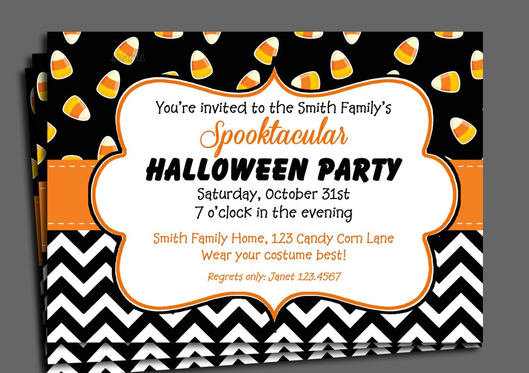 Candy Corn Halloween Party Invitation: Printable or Printed - Etsy