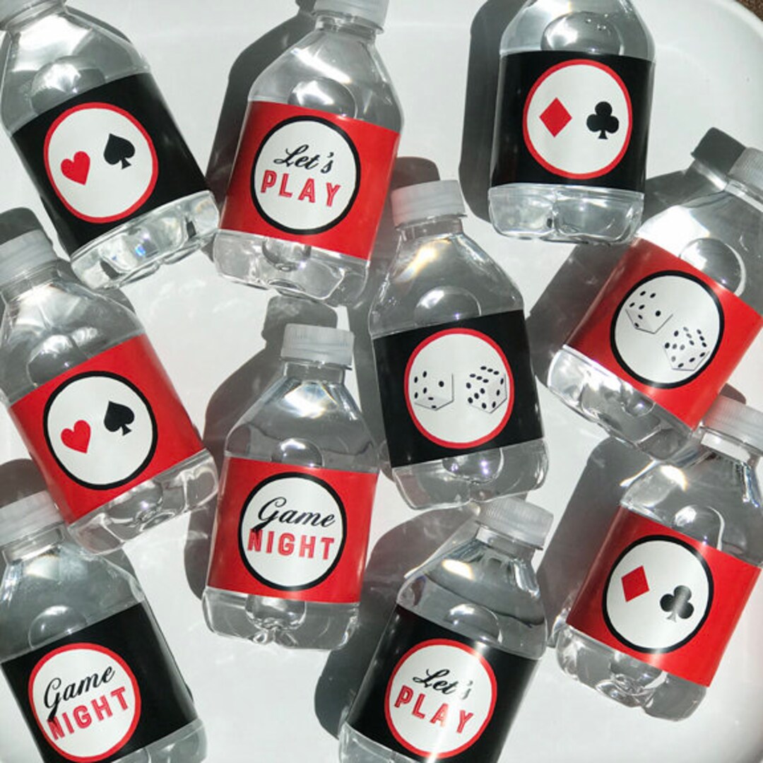 Game Night Water Bottle Labels Printable - Instant Download - Game ...