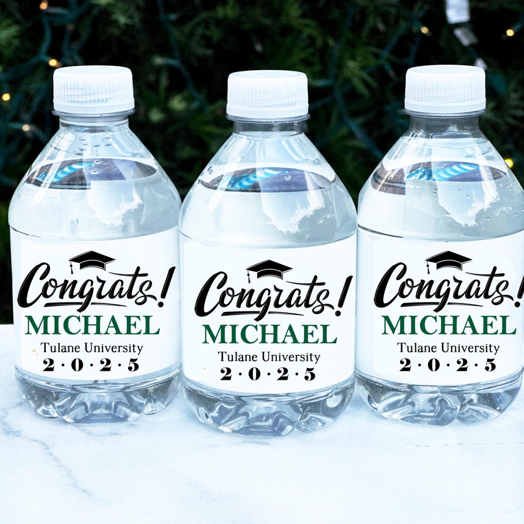 Graduation Water Labels Printed Graduation Party Luncheon Brunch ...