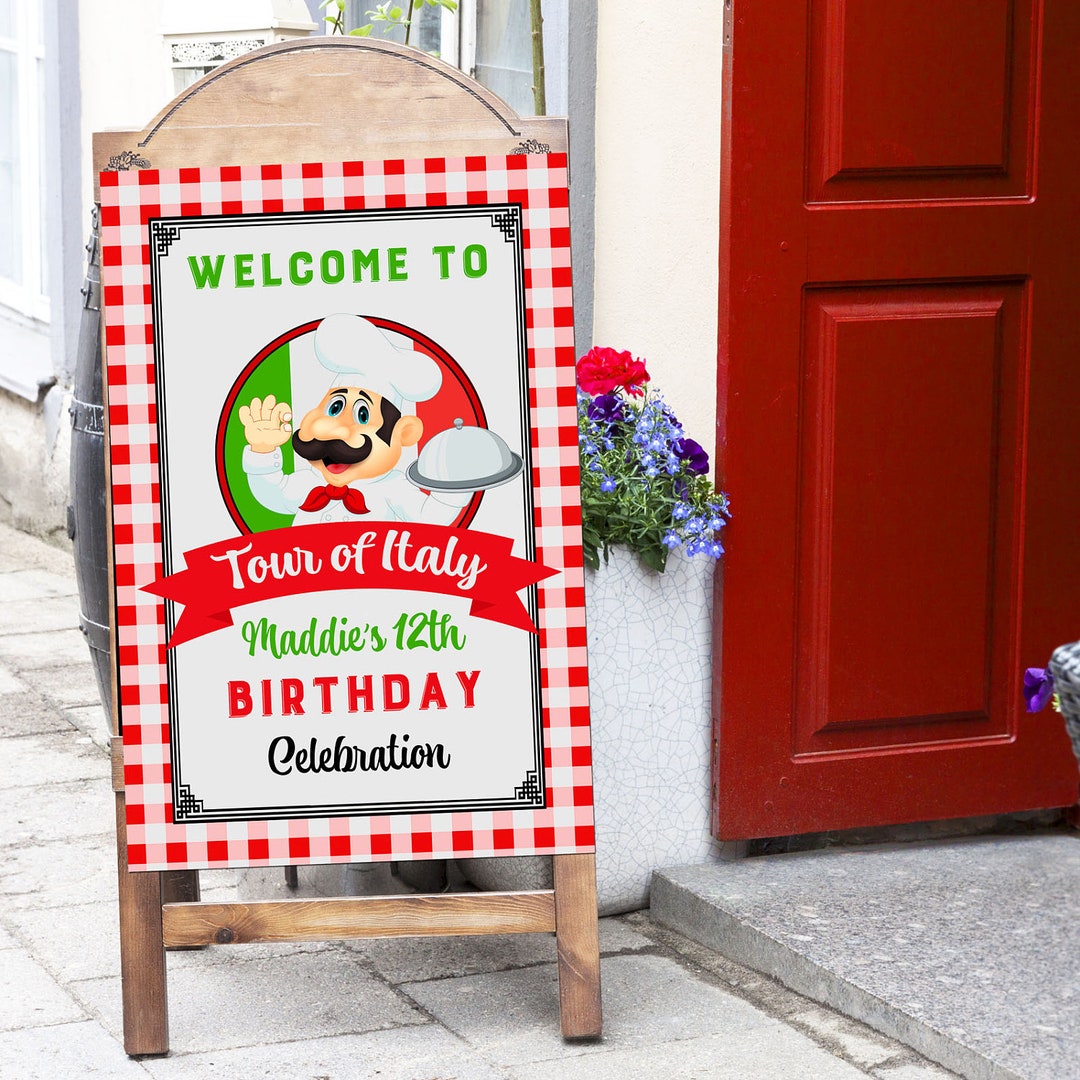 Personalized Italian Pizza Pasta Party Poster Printable or Printed With ...