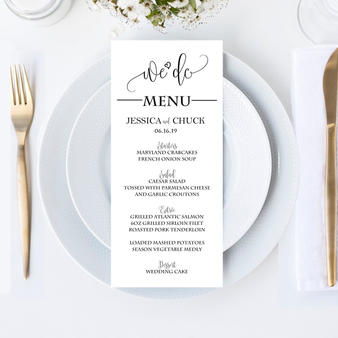 Wedding Menu Rehearsal Dinner Menu Birthday Graduation - Etsy