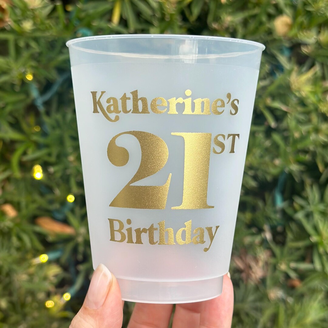 Personalized Birthday Printed Frosted Cups 16oz Custom Birthday Party ...
