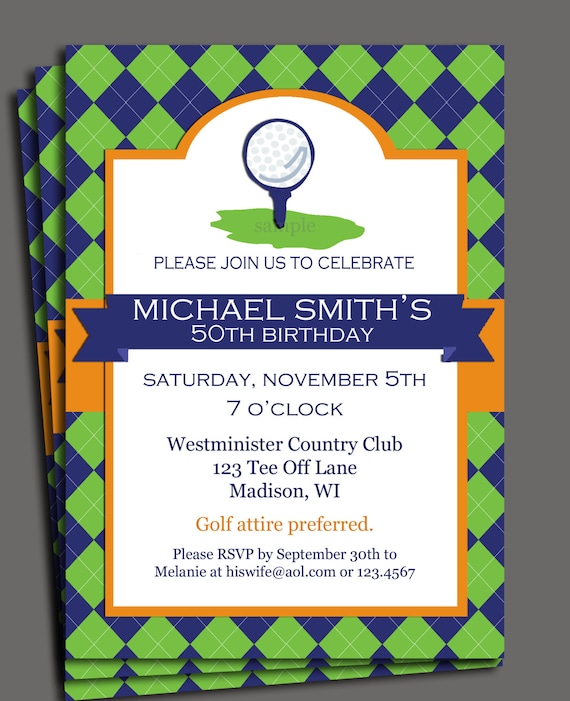 Golf Invitation Printable or Printed with FREE SHIPPING - Birthday ...