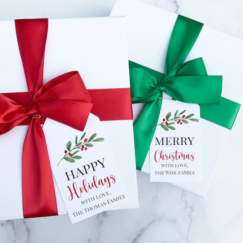 Personalized Christmas Gift Tags Printed Elegant Christmas - Etsy