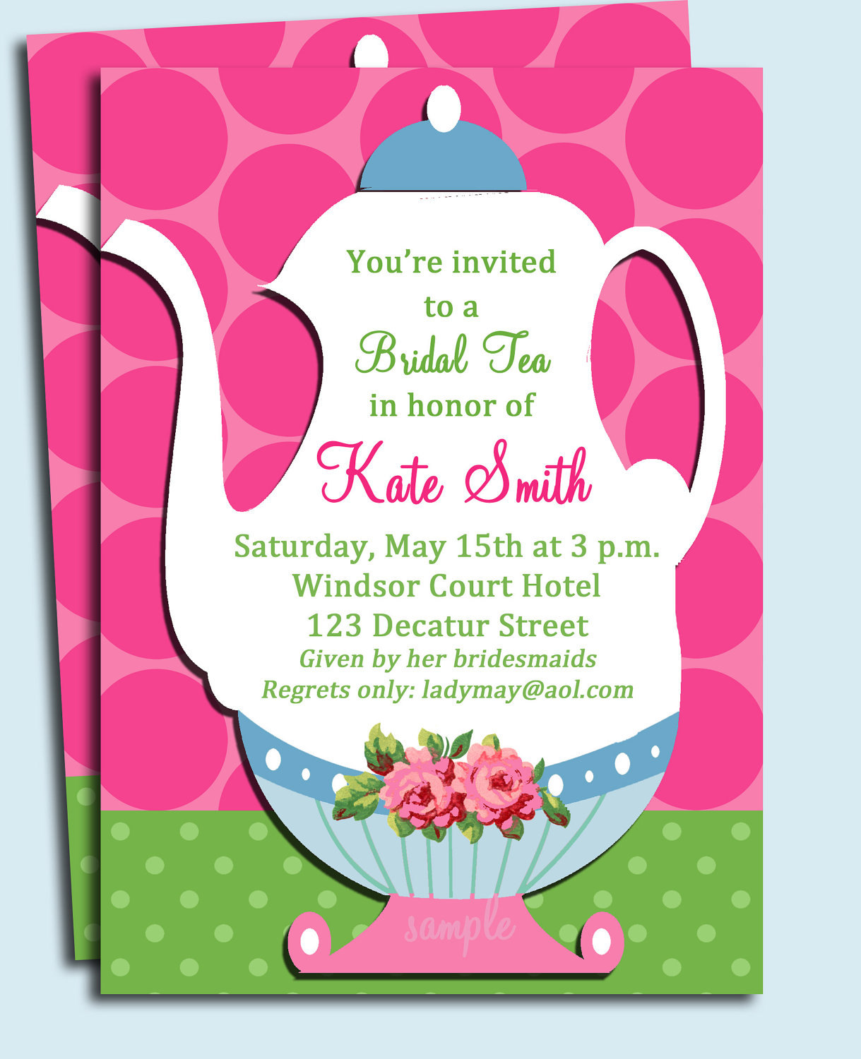 Tea Party Invitation Printable or Printed with FREE SHIPPING | Etsy