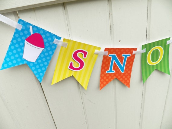 Snow Cones Bunting Banner Printable - Instant Download - Frozen Fun by ...