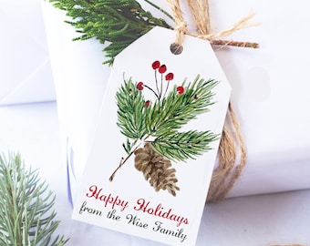 Pine Cone Tags Round Gift Tags Set of 10 - Etsy