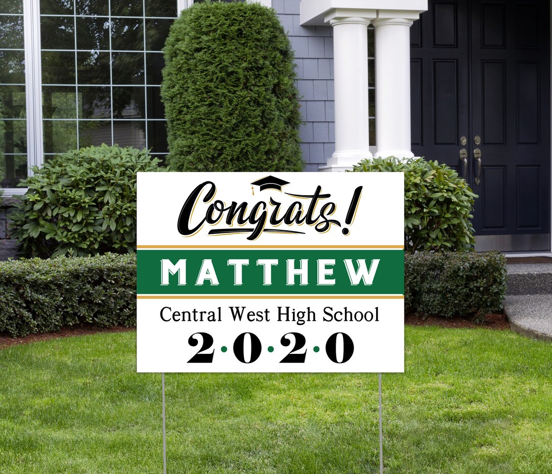 Personalized Senior Graduation Class of 2020 Yard Sign Including Stakes ...