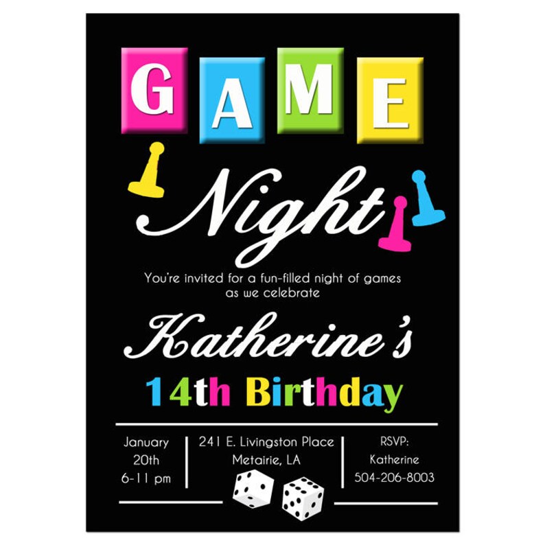 Game Night Invite Template Printable Word Searches
