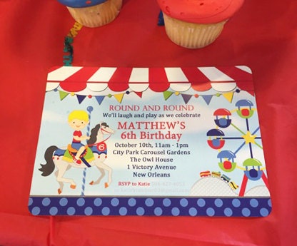 Amusement Park Invitation Printable Boy or Girl/Pick Hair | Etsy