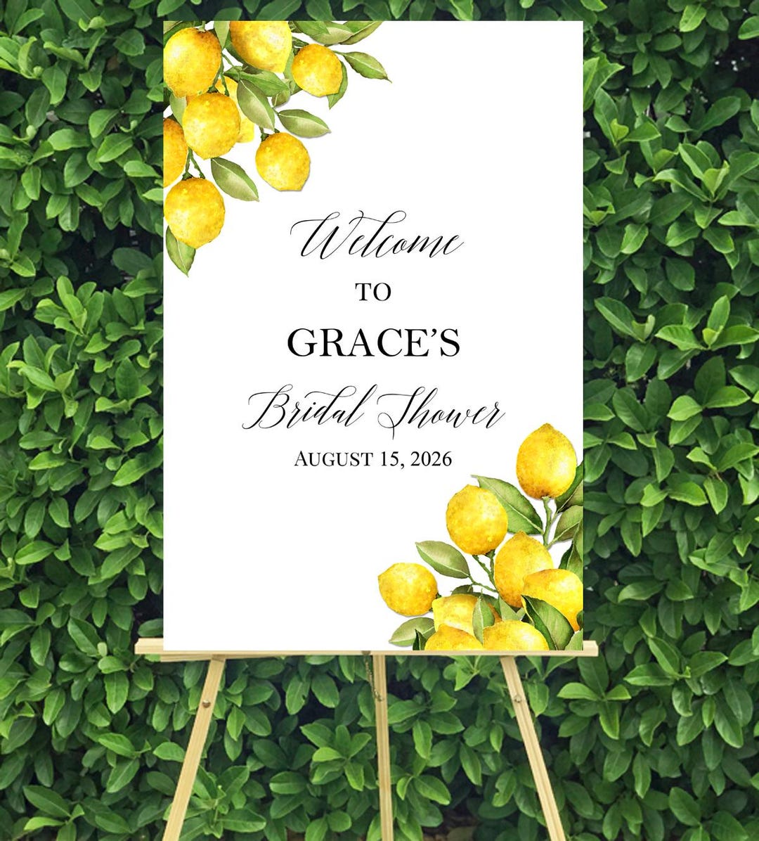 Lemons Welcome Sign Printed Board Wedding Bridal Shower Rehearsal ...
