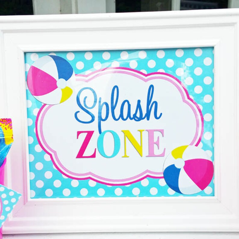 Splash Zone 8x10 Sign Printable INSTANT DOWNLOAD | Etsy