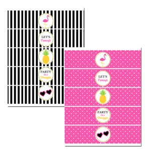 Flamingo Water Labels Printable Party Like a Pineapple - Instant ...