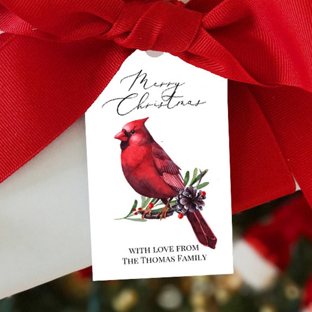 Cardinal Christmas Gift Tags Personalized With FREE SHIPPING Christmas ...
