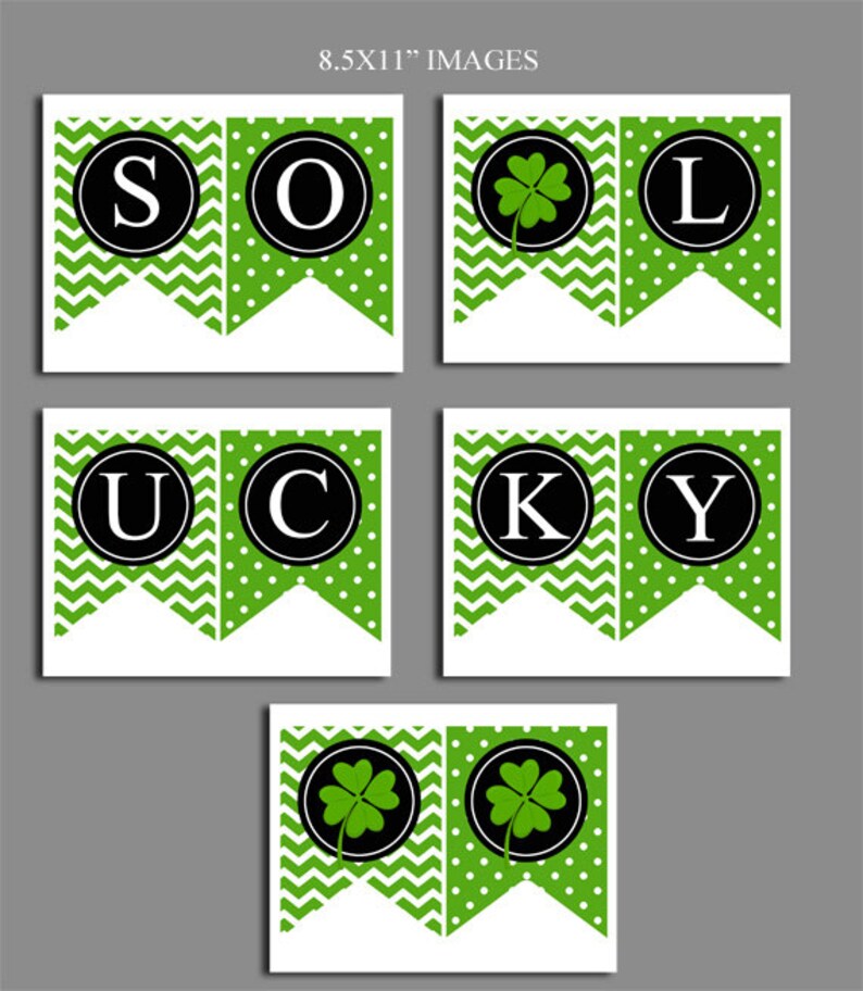 St. Patrick's Day So Lucky Banner Printable | Etsy