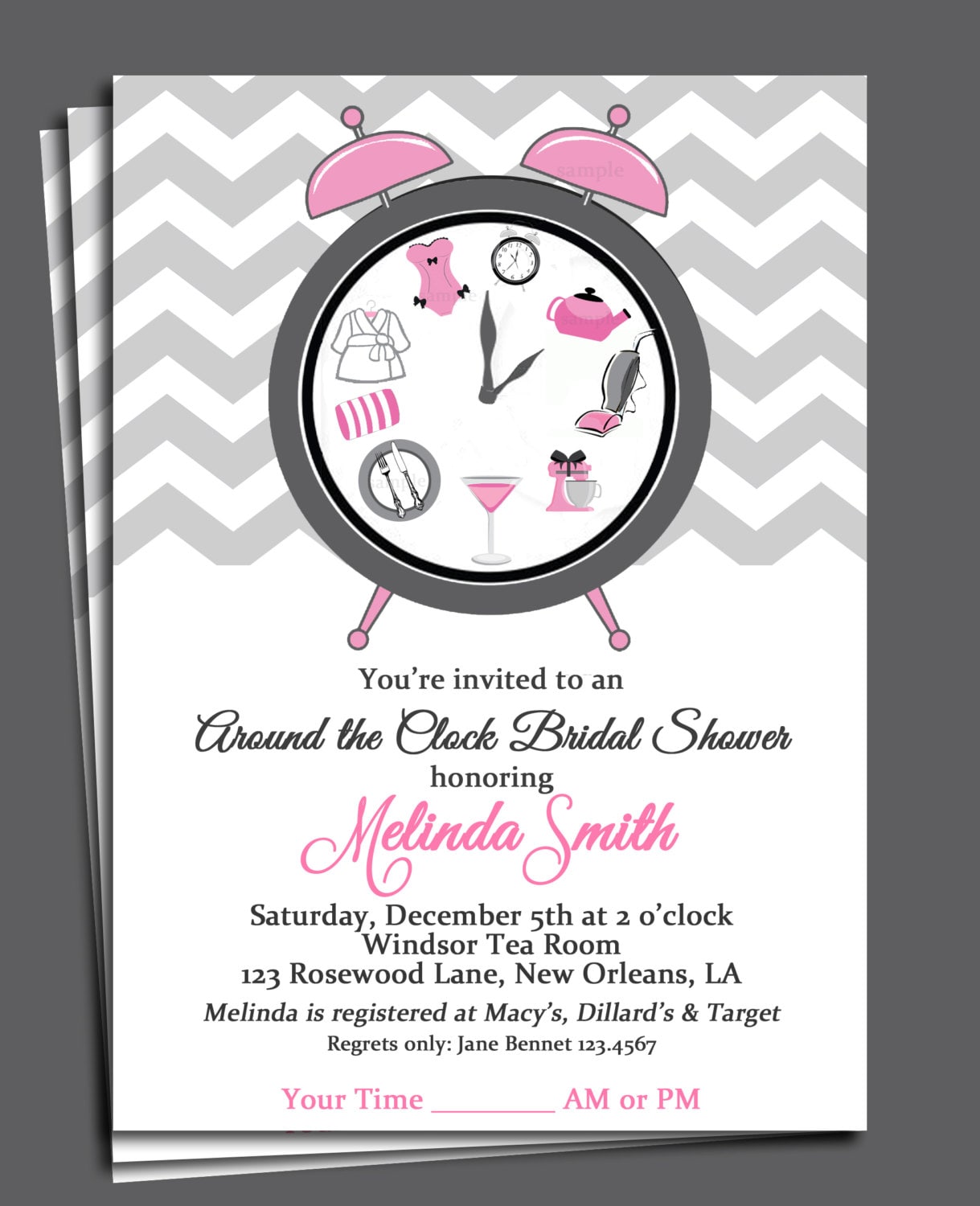 Around the Clock Bridal Shower Invitation (printable or Printed) - Etsy