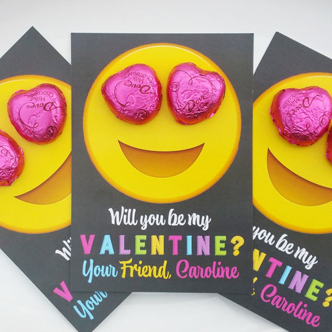 Personalized Smiley Face Valentine Cards (candy Not Included) - Etsy
