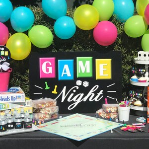 Game Night Sign Backdrop 20x30" Poster Printable - Instant Download ...