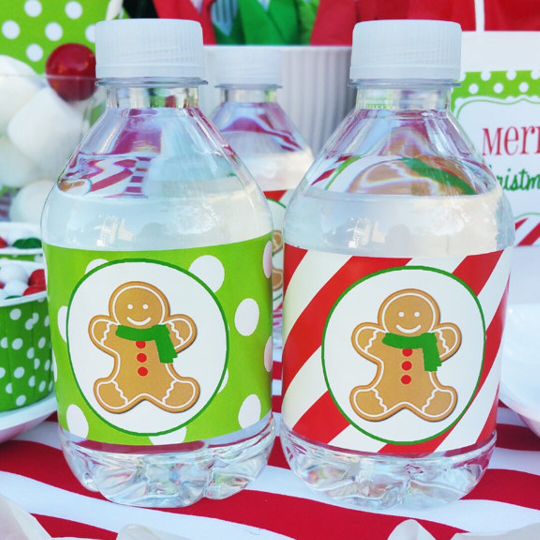 Christmas Gingerbread Water Labels Printable - Instant Download ...