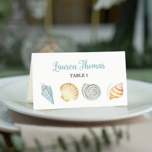 Seashell Wedding Program Fans Assembled (MIN Order 25) Tropical Island ...