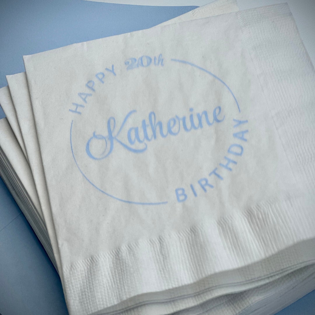 Personalized Birthday Napkins, Custom Cocktail Napkins, Printed 3 Ply ...