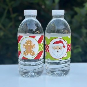 5 Santa and 5 Gingerbread Water Bottle Wraps Ready to Ship - Magic of ...