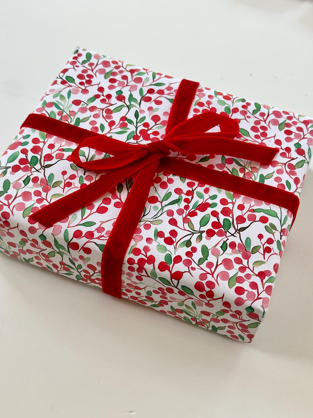 Christmas Gift Wrapping Paper Gift Wrap Sheets Watercolor Holiday ...