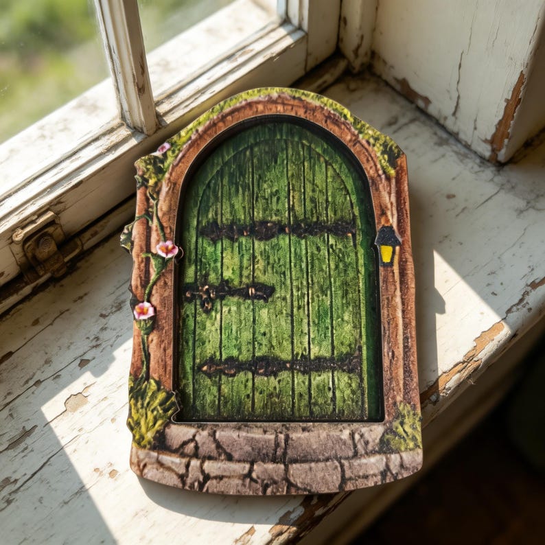 Printed Wooden Magical Mini Fairy Door for Indoor | Rustic Elf Door ...