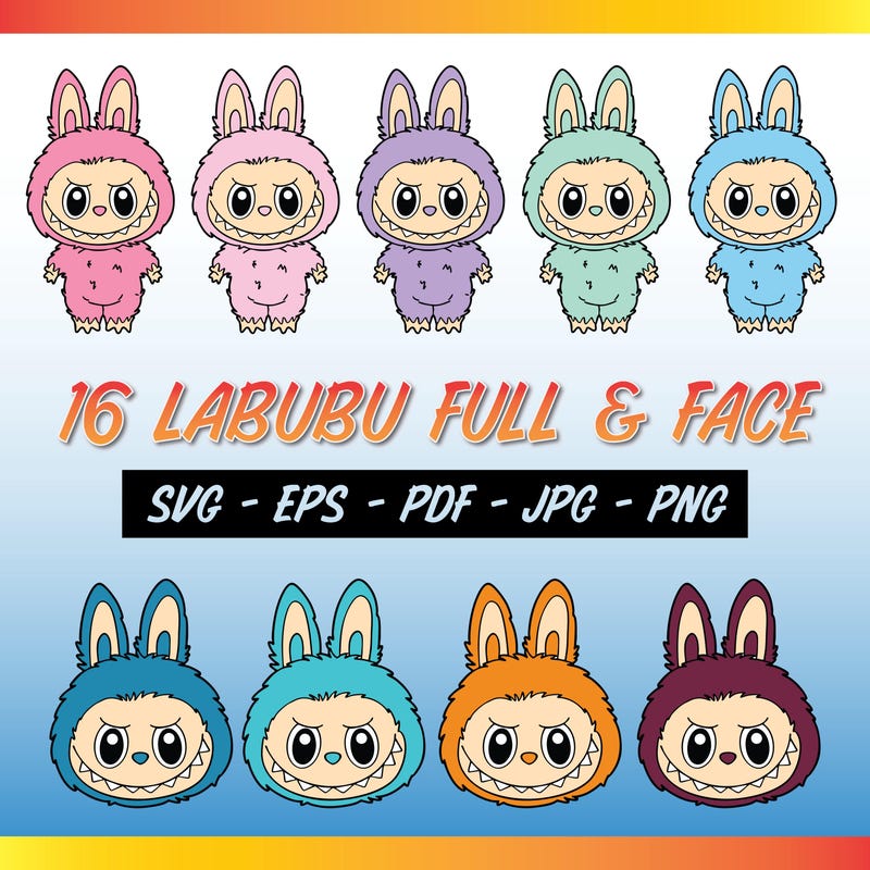 Labubu Faces Png - Etsy